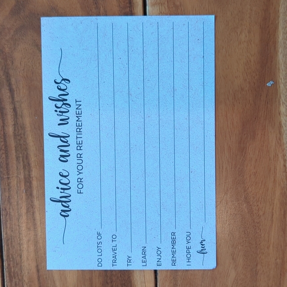 321done.com | Party Supplies | Advice And Wishes For Retirement Note ...